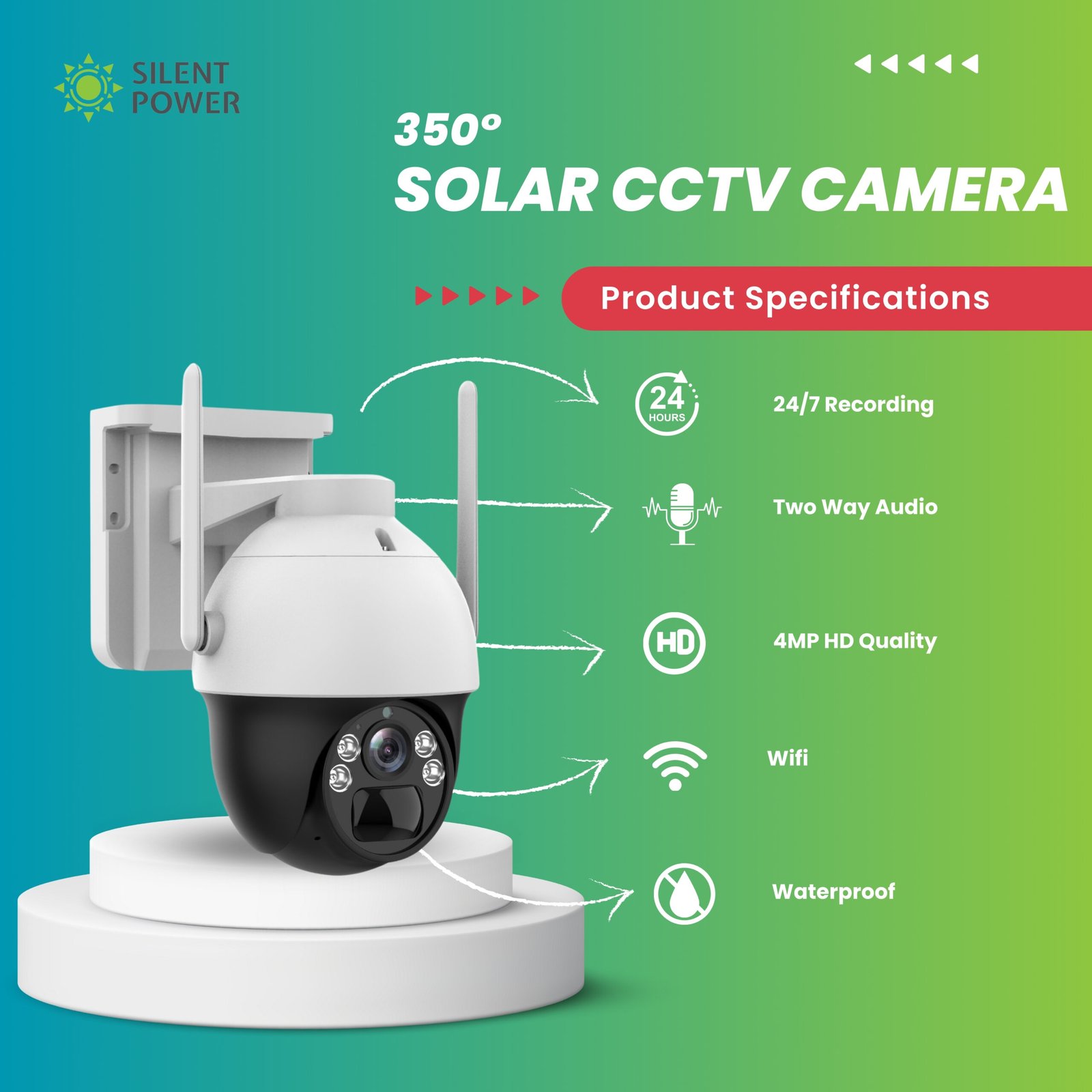 350 Solar CCTV Camera | Silent Power